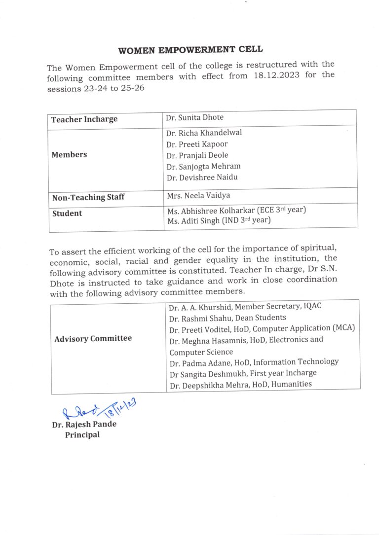 Women Empowerment Cell - Ramdeobaba College of Engineering and ...